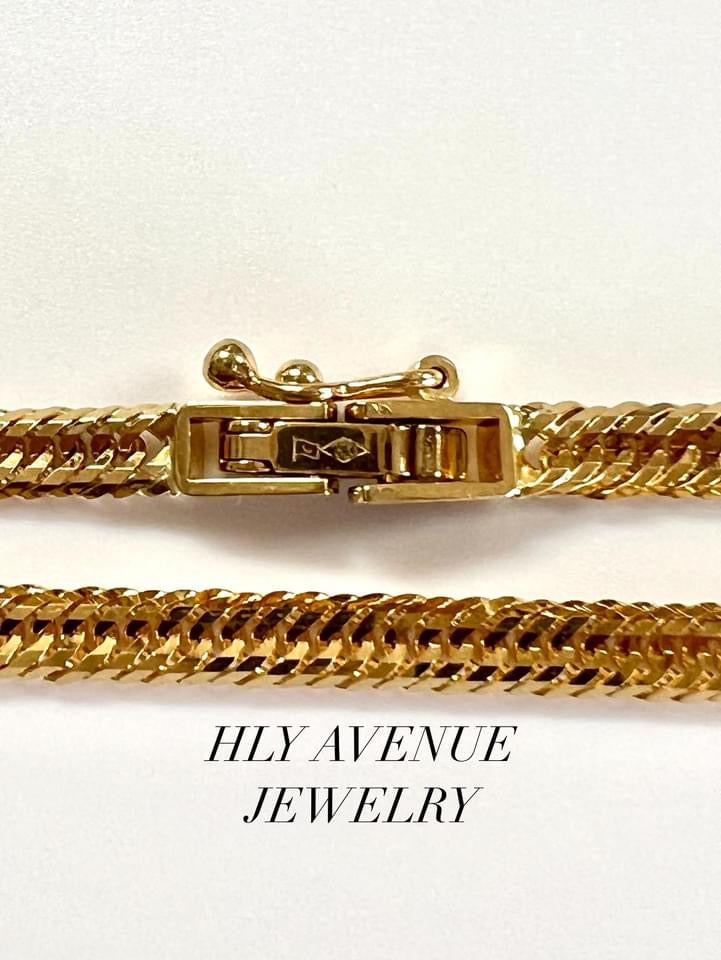 18K Japan Gold 12 Triple Cut Kihei Necklace 45Cm – HLY Avenue Jewelry