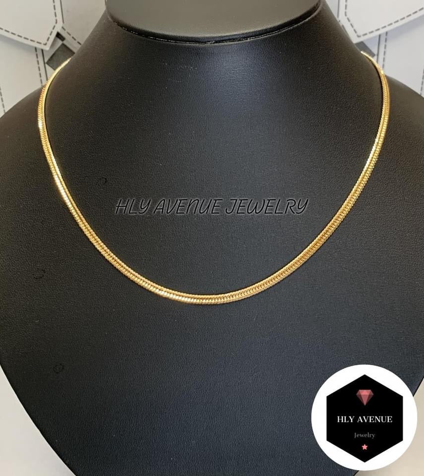 18K Japan Gold 12 Triple Cut Kihei Necklace 45Cm – HLY Avenue Jewelry